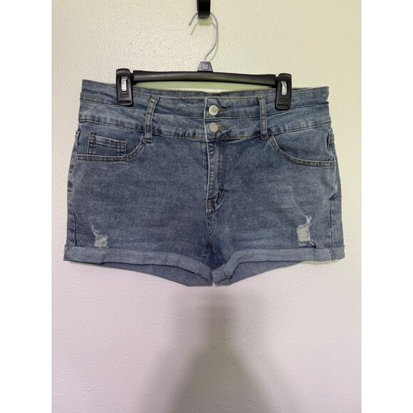 Unbranded | Shorts | Denim Shorts Blue Fold Up Cuff High Waist Womans ...
